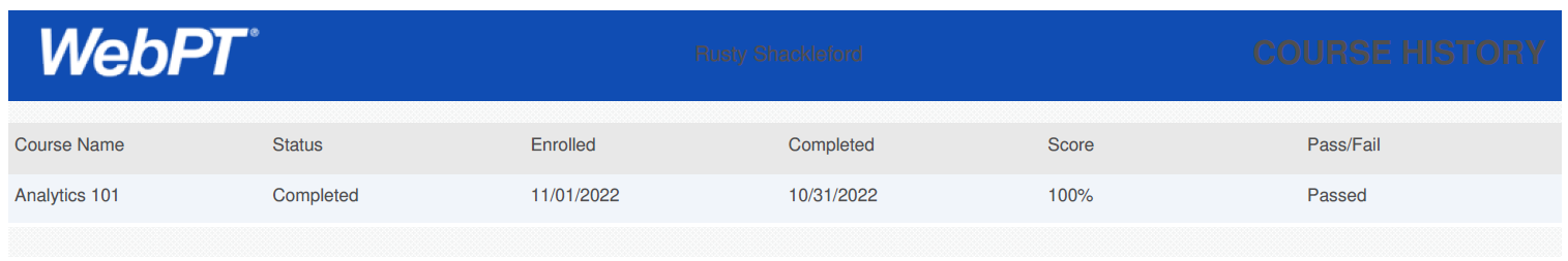 WebPT University | Reporting User Scores