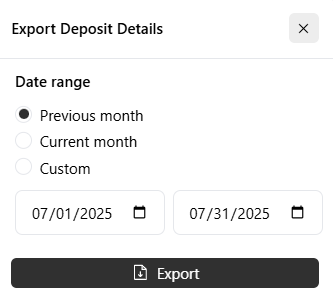 Deposit report