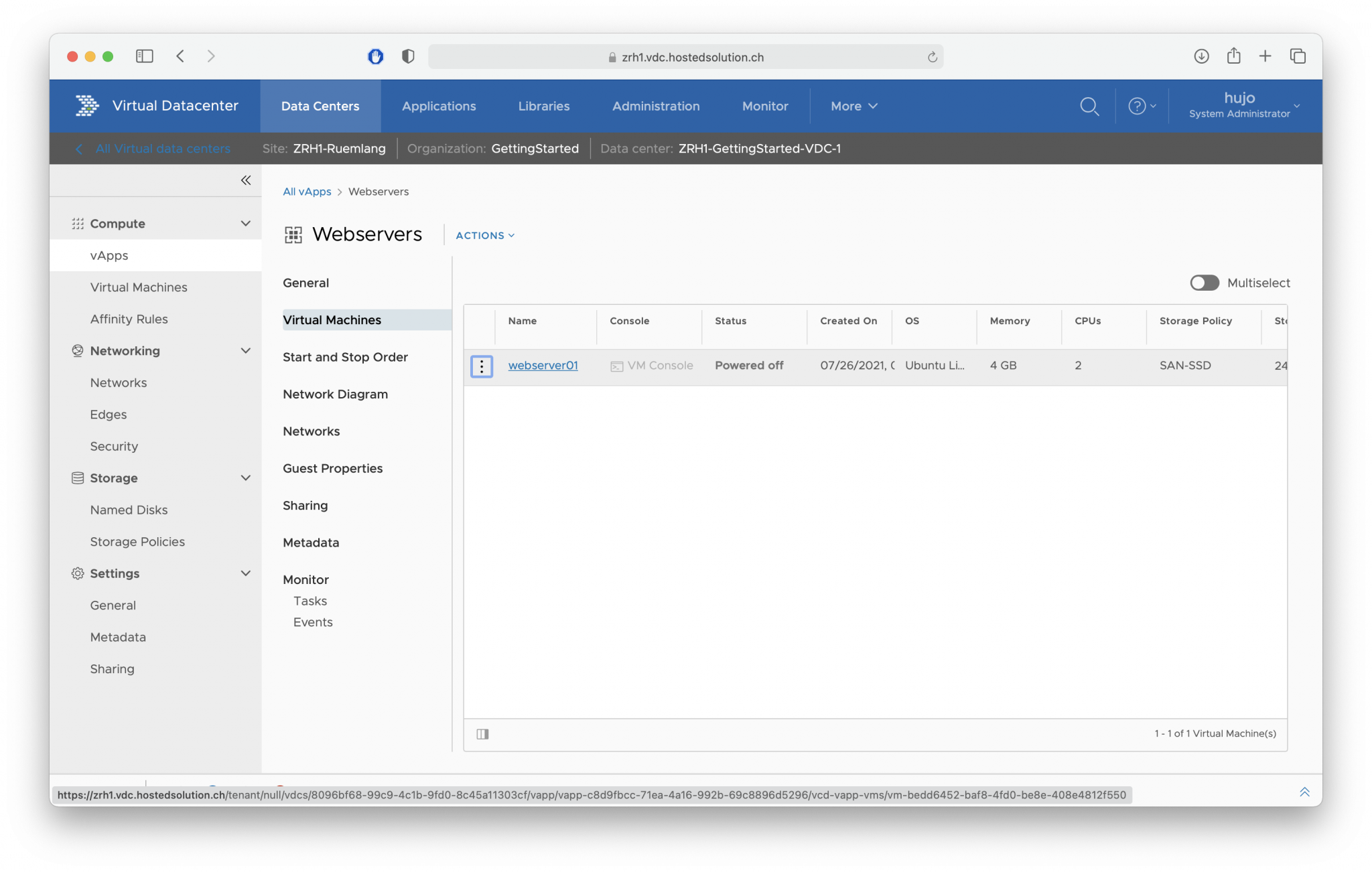Erstellen einer VM von Template - vApps & VMs
