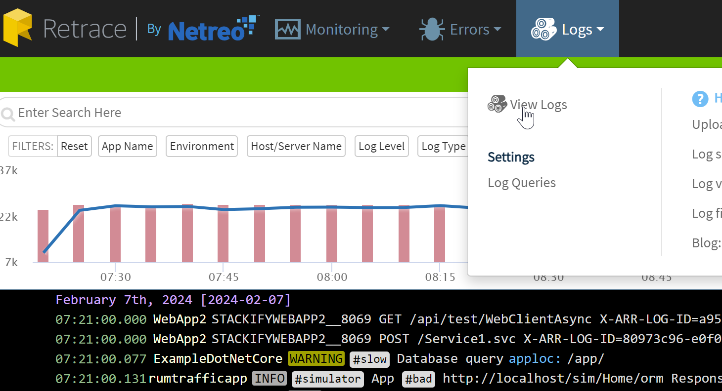 Exporting Logs