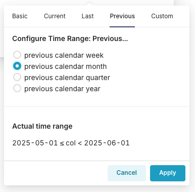 Time Range Configurations