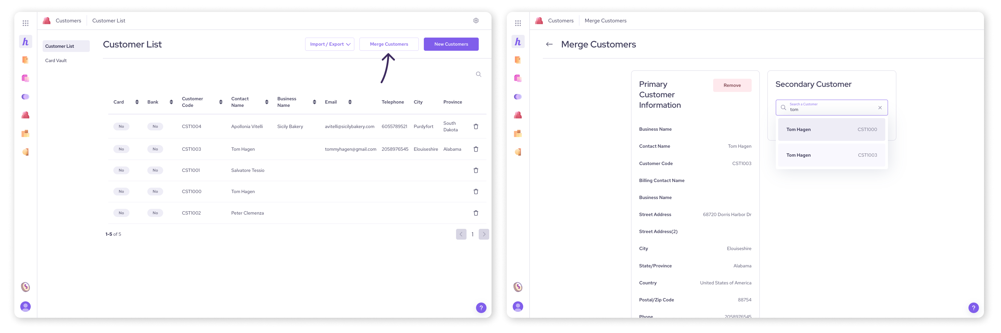 Add, edit & merge customer profiles in your Helcim Dashboard
