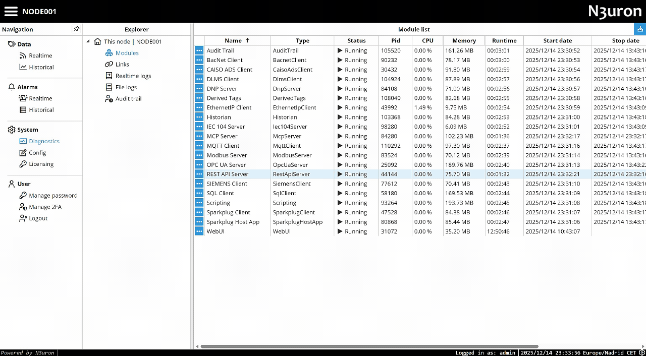 MCP Server | Configuration | N3uron KB V1.22