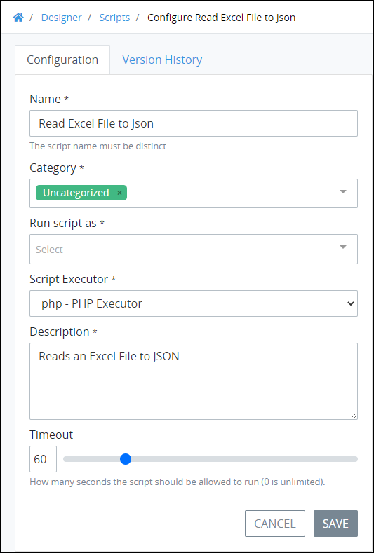 Example: Script Executor Migrates Records from Microsoft Excel to a ...