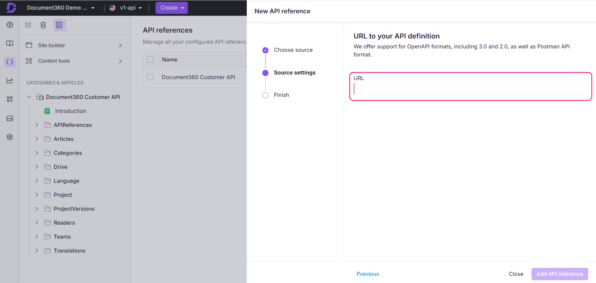 Managing API documentation