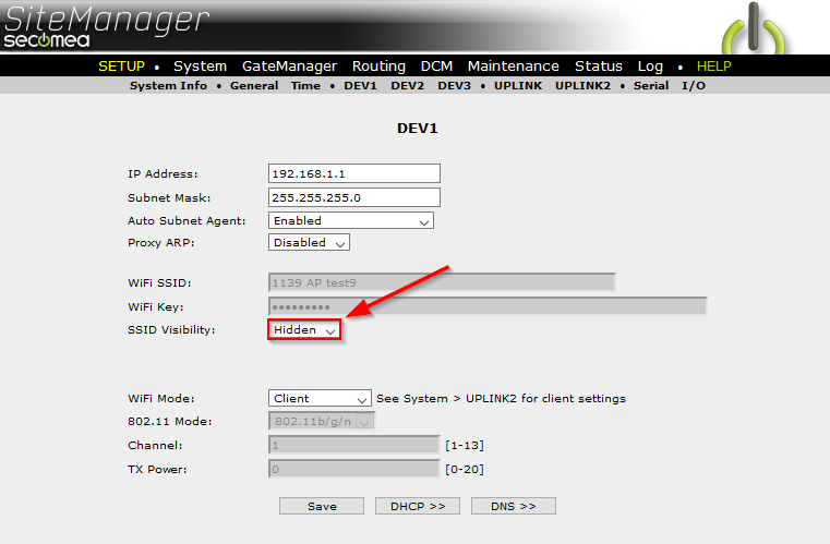 Enabling hidden SSID