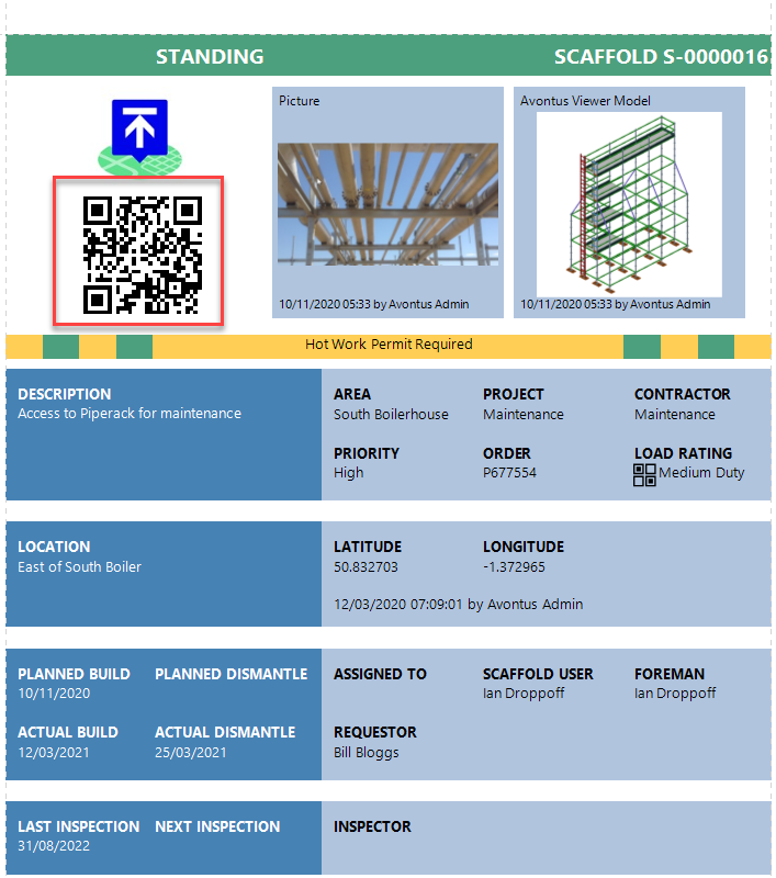Viewing a Scaffolds QR code