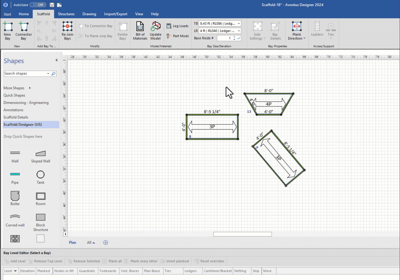 Placing a Connector Bay Between Two Standard Bays