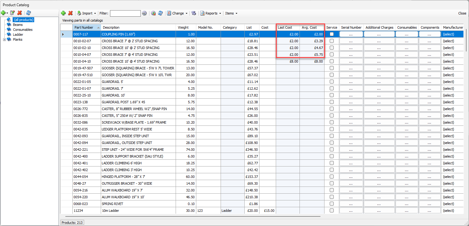 Creating a Product Average Cost Adjustment