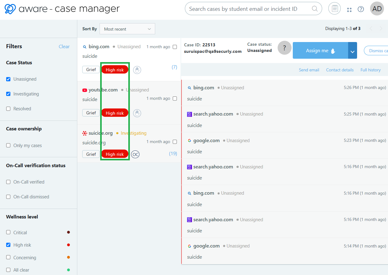 Filtering & managing the queue