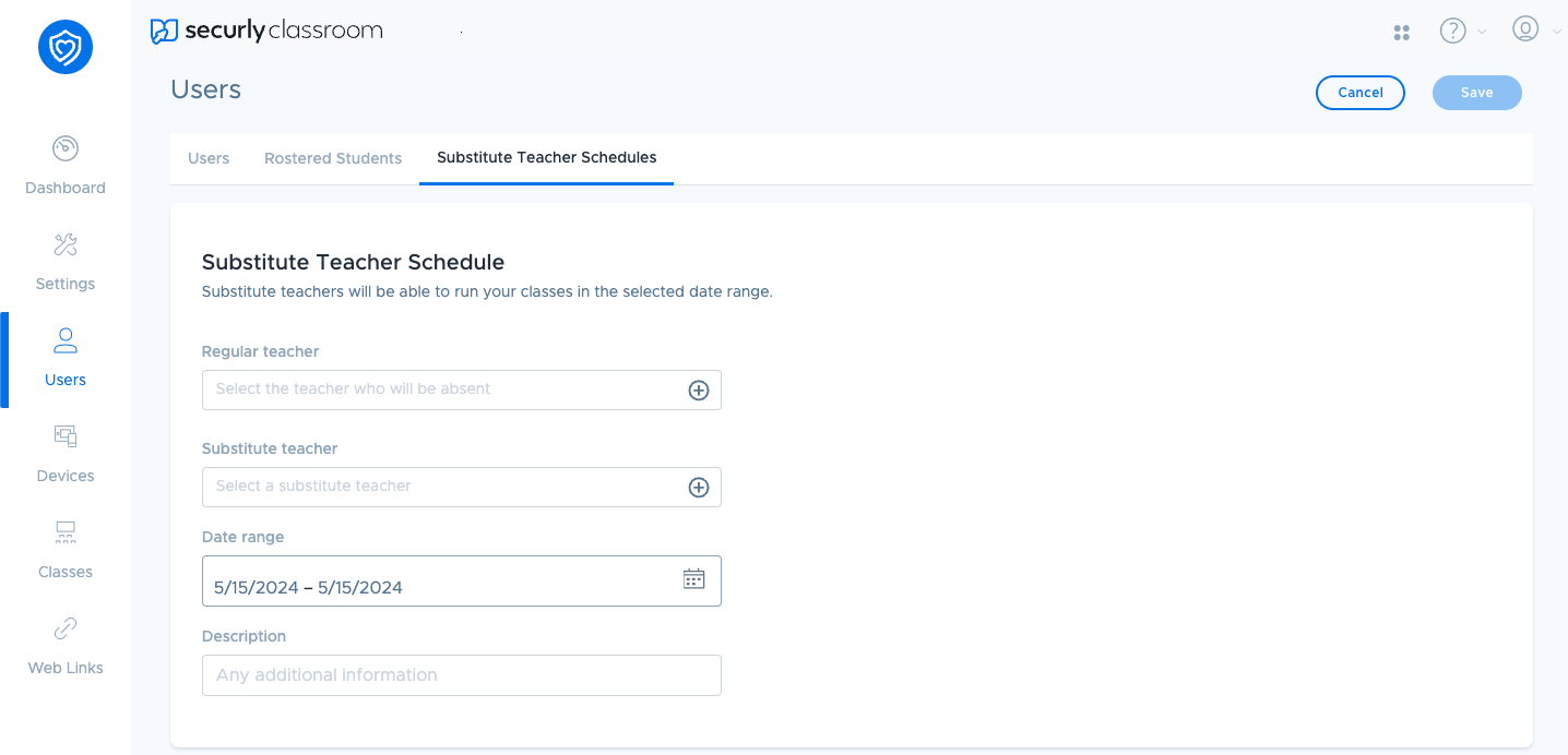 Substitute Teacher Schedules
