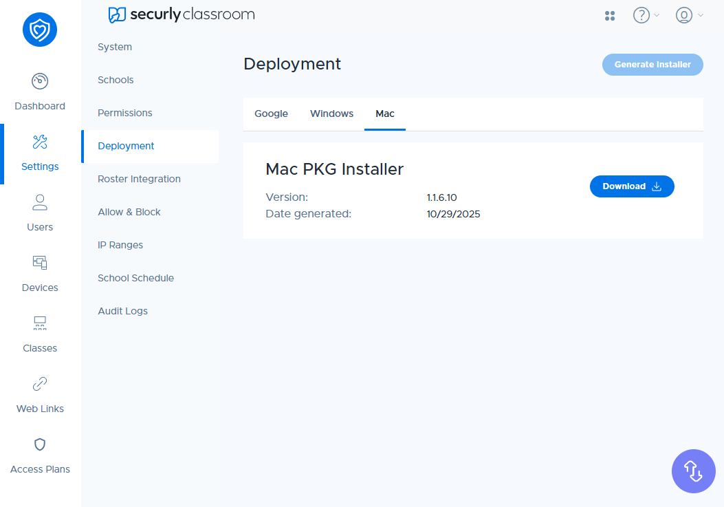 Installing Securly Classroom Mac agent
