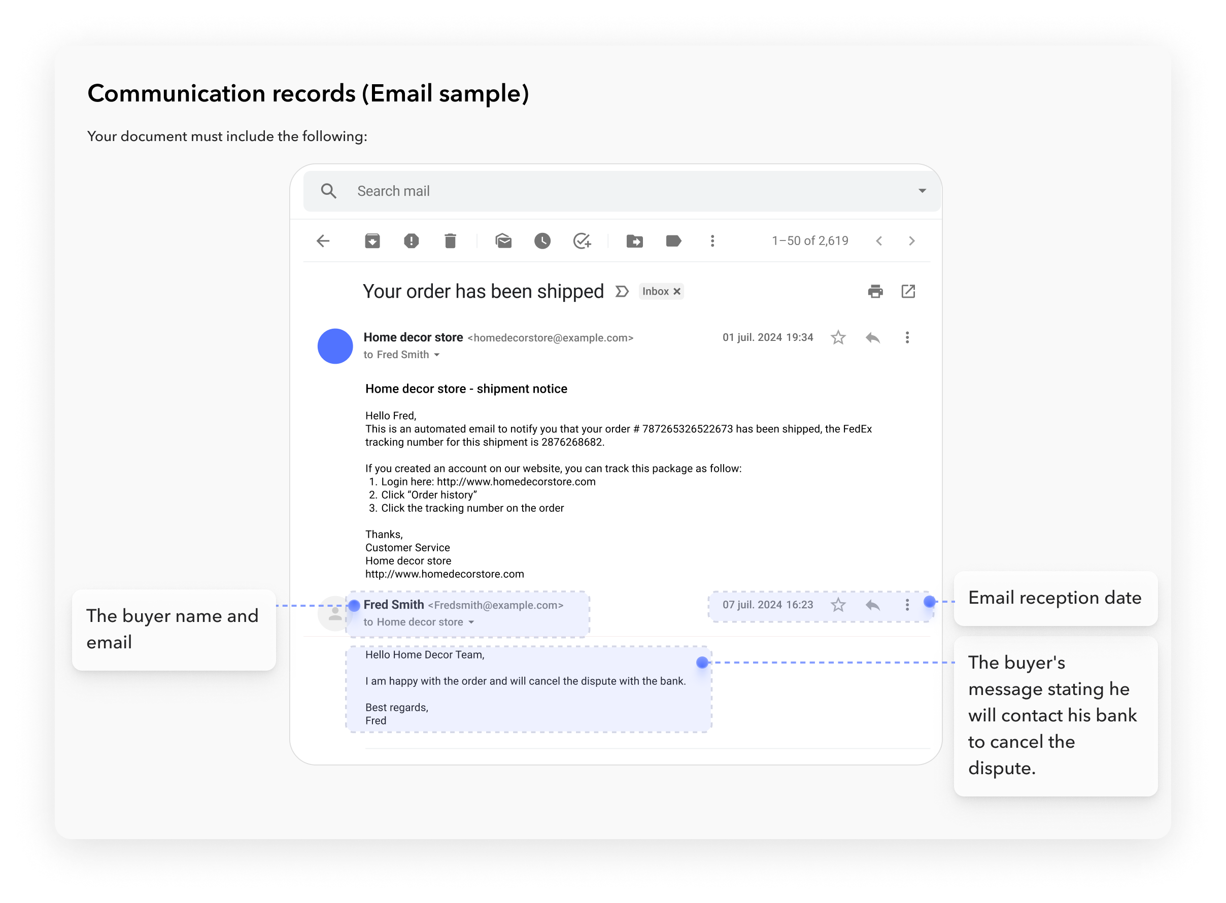 Supporting documents - Disputes