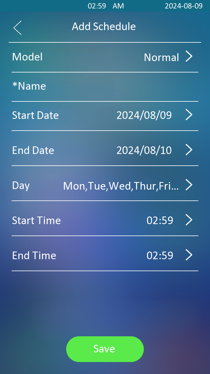 Door Access Schedule Management